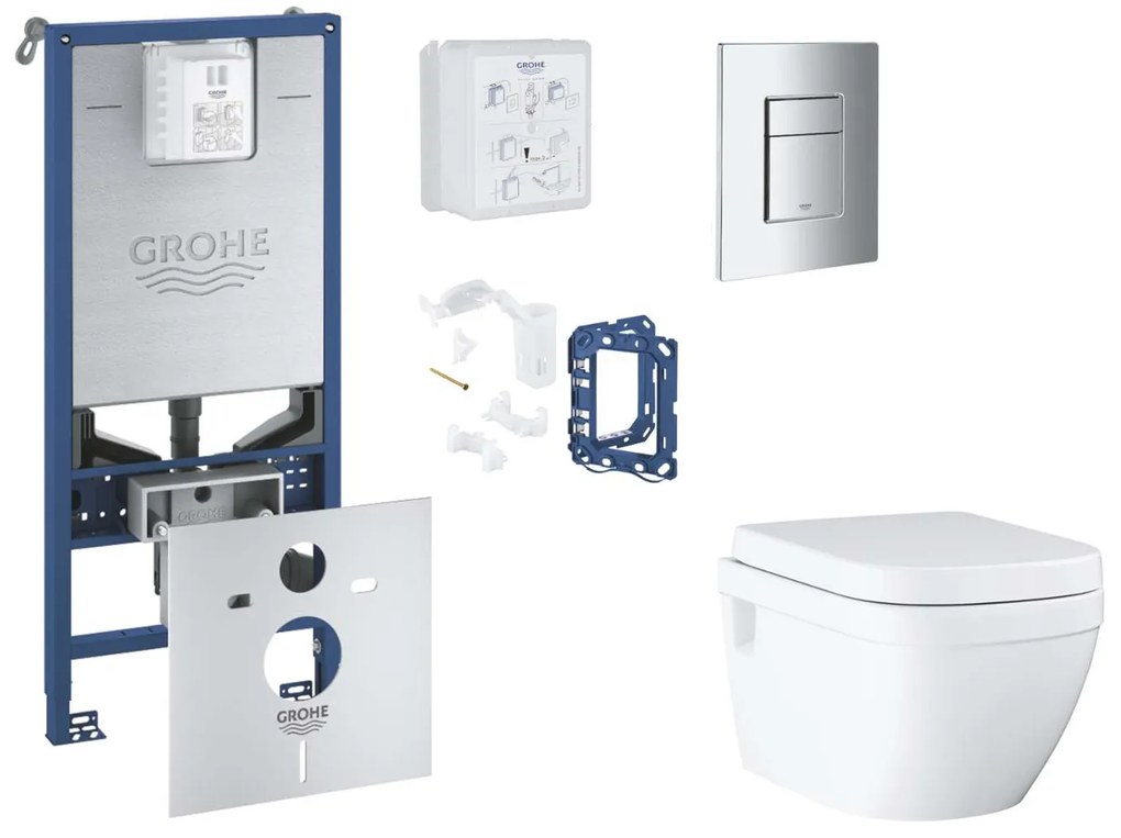 Grohe Rapid SLX - Set předstěnové instalace, klozetu, sedátka SoftClose, tlačítka Skate Cosmopolitan a sady pro vhazování tablet, chrom SANI11BB2129