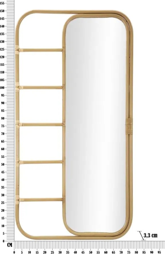 Volně stojící zrcadlo Panama 151 cm hnědé
