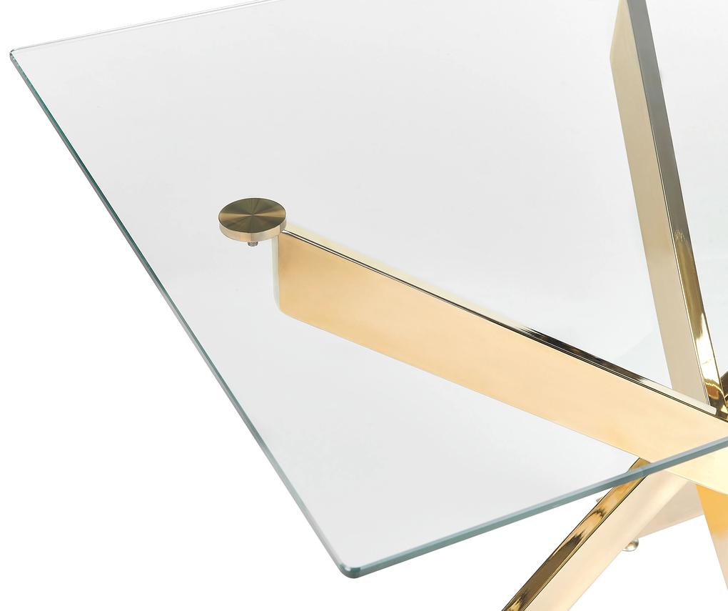 Jídelní stůl se skleněnou deskou 120 x 70 cm zlatý MARAMO Beliani