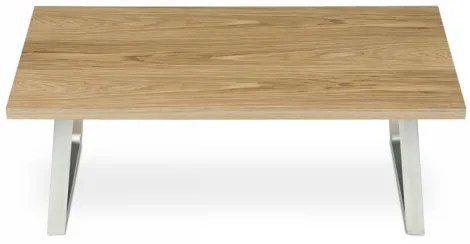 Konferenční stolek 120x60 MDF dýha dub kovové nohy broušený nerez CT-W1515 OAK