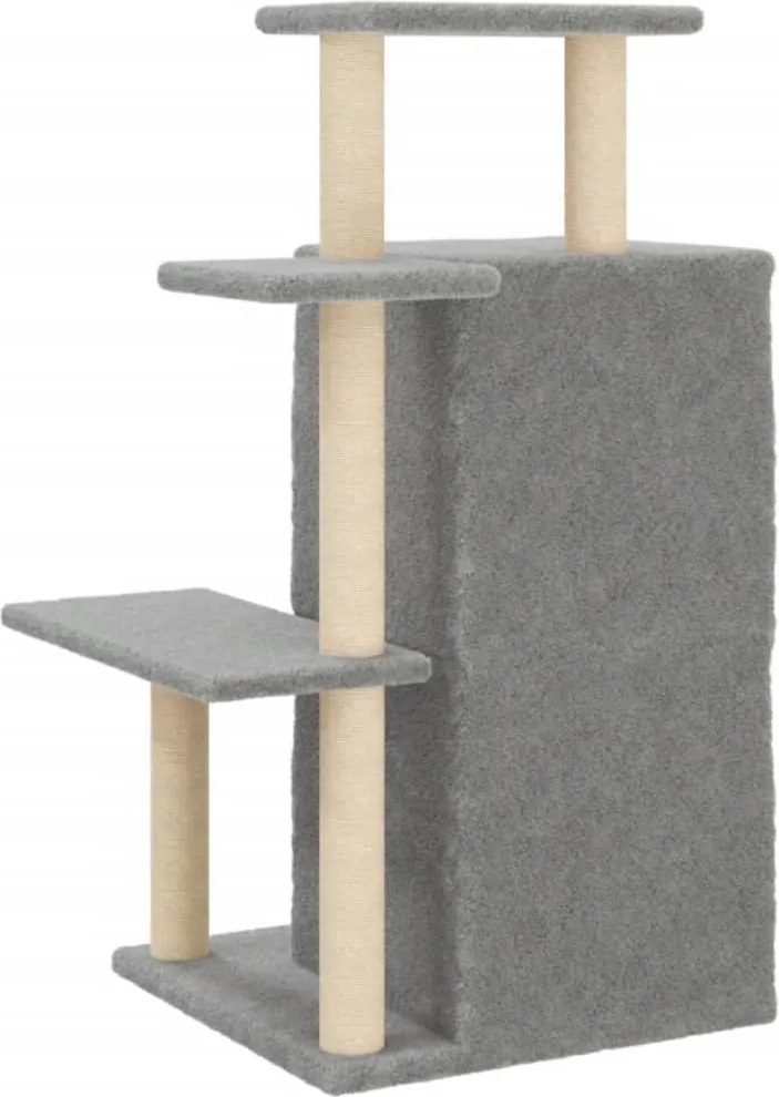 Škrabadlo pro kočky se sisalovými sloupky světle šedé 97 cm 172113