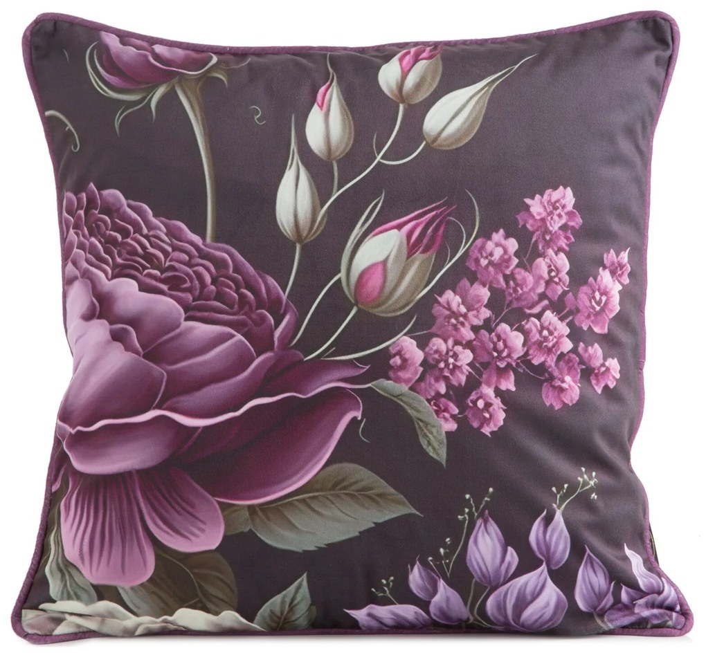 DEKORAČNÍ POVLAK NA POLŠTÁŘ VELVET 120 45X45 CM KVĚTY