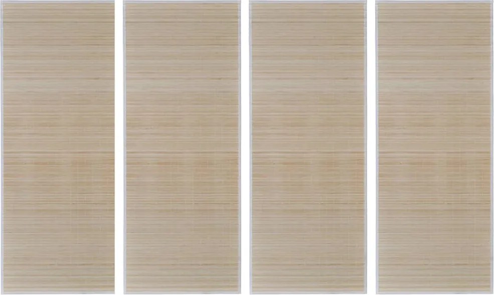 Obdélníkové koberce z přírodního bambusu 4 ks 120 x 180 cm 278745
