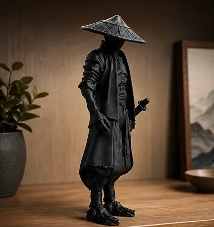 soška, dekorativní, ronin, orient, 10x4 cm, pryskyřice, černá, Dekorino SF20260014