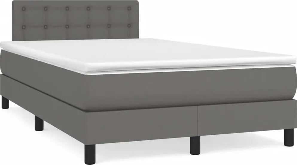 Box spring postel s matrací šedá 120x200 cm umělá kůže 3141117