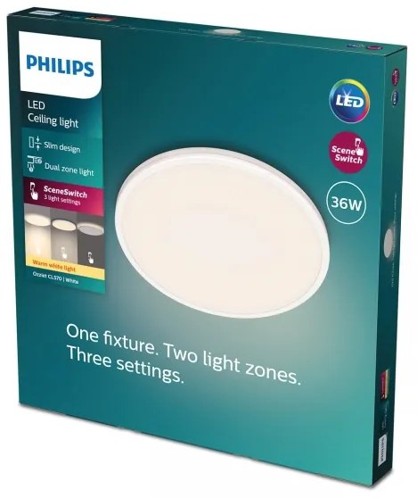 Philips- LED Stmívatelné stropní svítidlo OZZIET SCENE SWITCH LED/36W/230V 2700K