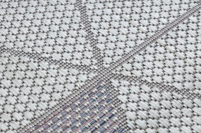 Dywany Łuszczów, Kusový koberec Sion Sisal Triangles B3006A ecru/pink – na ven i na doma, 140x190, růžová, chodba / předsíň
