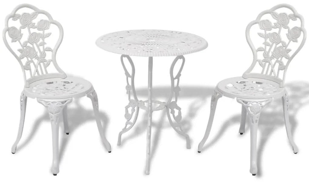 42165 vidaXL 3dílný bistro set litý hliník bílý