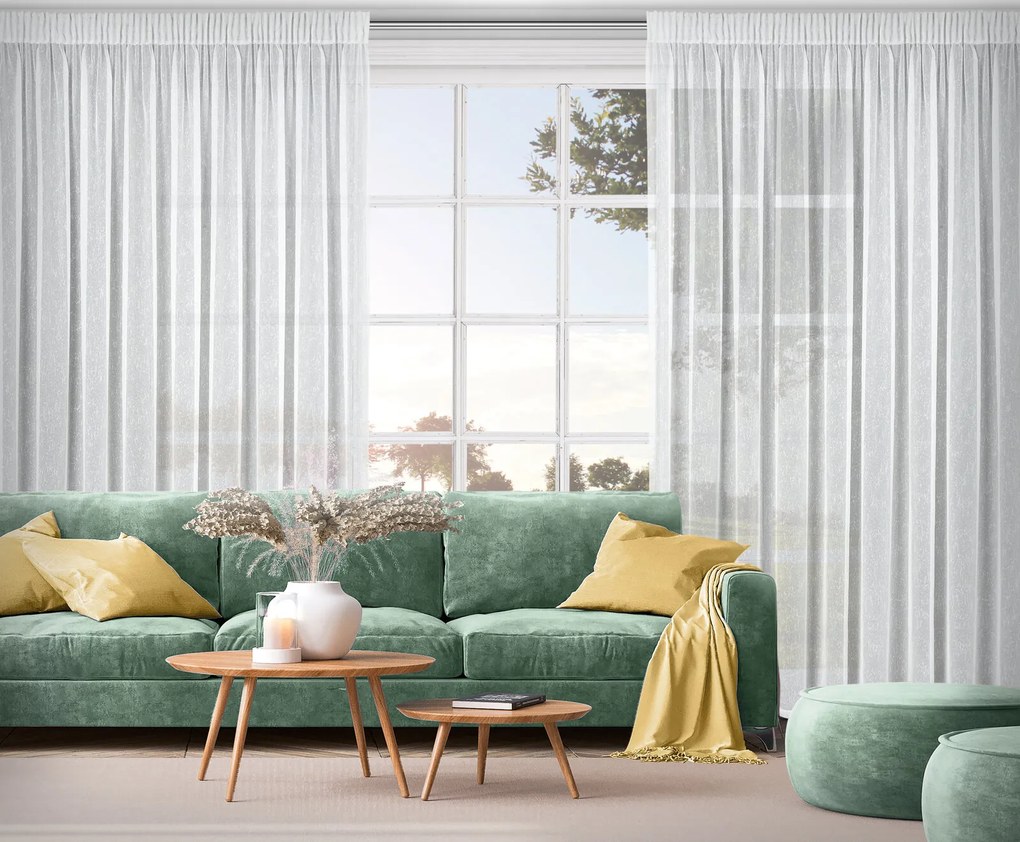 ZÁCLONA NA PÁSCE KELLY 300 X 250 CM BÍLÁ