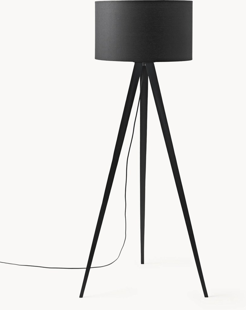 Stojací stativová lampa z masivního dřeva Jake