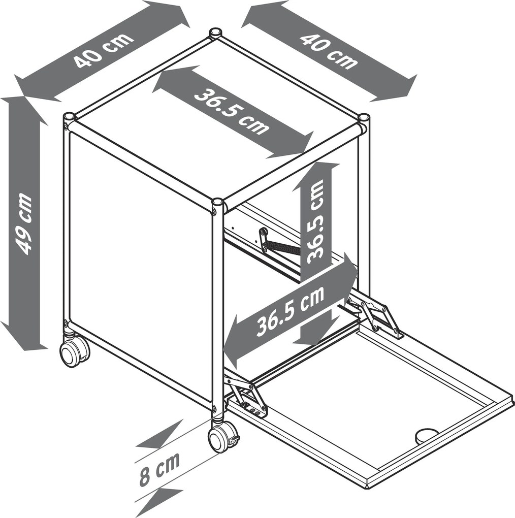 Tchibo - Kovový odkládací stolek »Cn3« s 1 výklopnými dvířky - barva: zelená