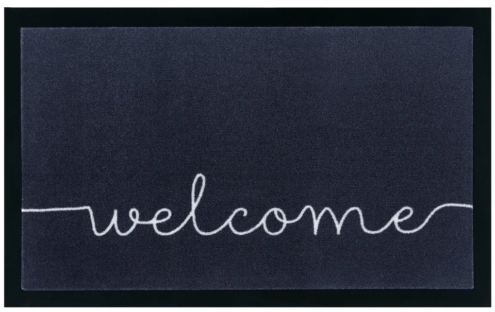 Hanse Home, Protiskluzová rohožka Welcome 104512 Anthracite/Cream - na ven i na doma, 45x75, šedá, chodba / předsíň