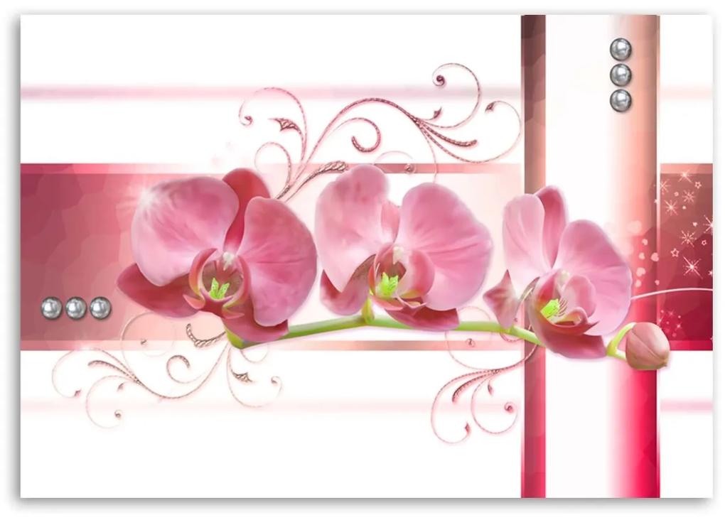 Obraz na plátně Růžový květ orchideje - 90x60 cm