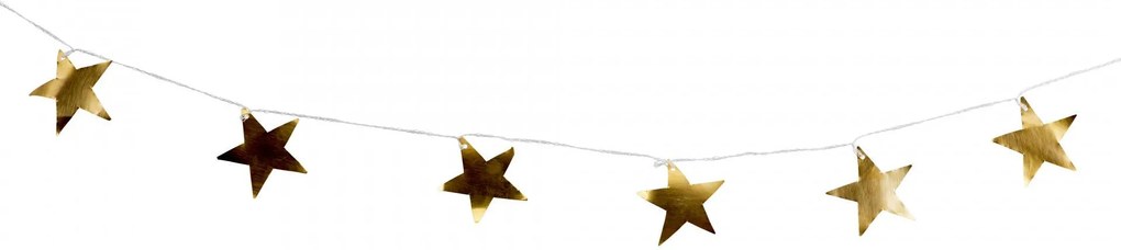 Tine K Home Vánoční girlanda Gold Metal Stars, zlatá barva, kov, textil