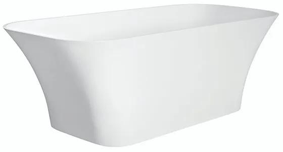 Besco Volně stojící vana z litého mramoru Assos S-Line 160x70 Barva: Bílá, Rozměry (cm): 160x70, Typ a barva výpustě: Click-Clack s horním čištěním, černá