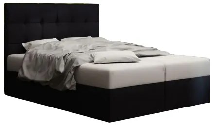 Manželská postel Boxspring 160 cm Duel 2 Comfort (černá) (s matrací a úložným prostorem). 1055841