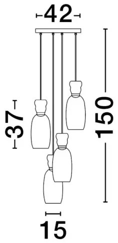 Designový lustr Pluma B