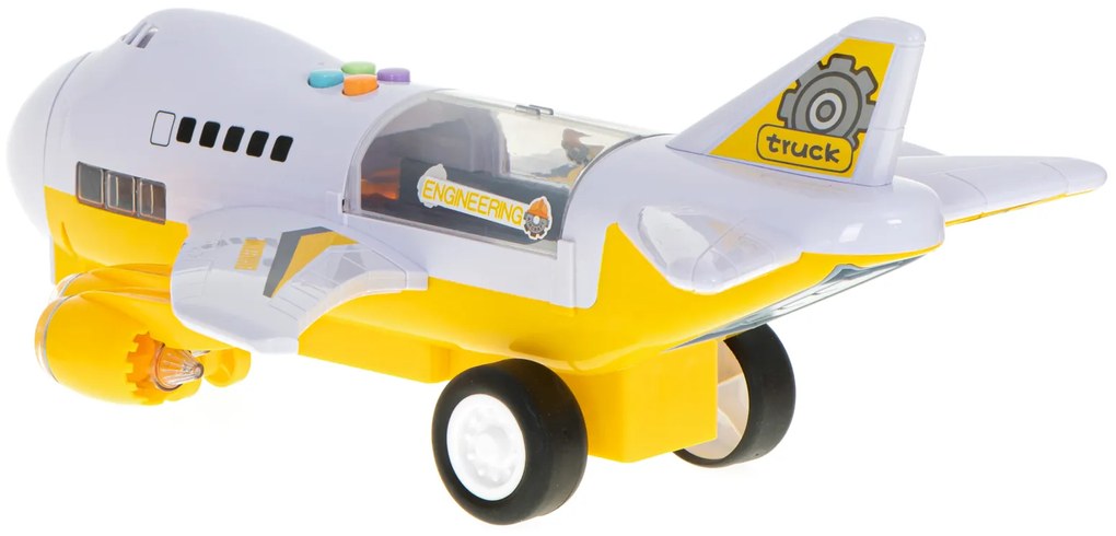 Creative Corner Letadlo Transporter + 6 vozů stavební vozidla boční/přední