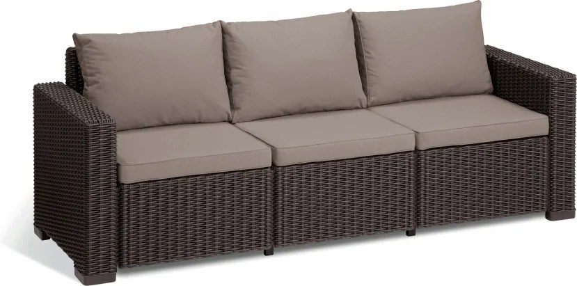 KETER Třímístná zahradní pohovka KETER California 3-Seater Sofa Brown