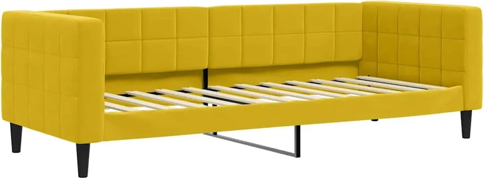 Válenda s matrací žlutá 80 x 200 cm samet 3196665