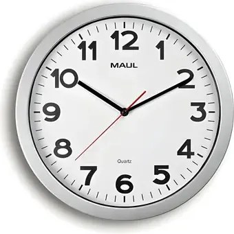 Maul MAULstep stříbrné / Nástěnné hodiny / O 35 cm / Quartz / Plastový
