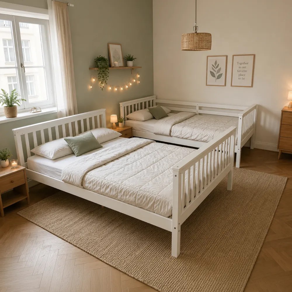 Patrová rozložitelná postel, bílá, BAGIRA