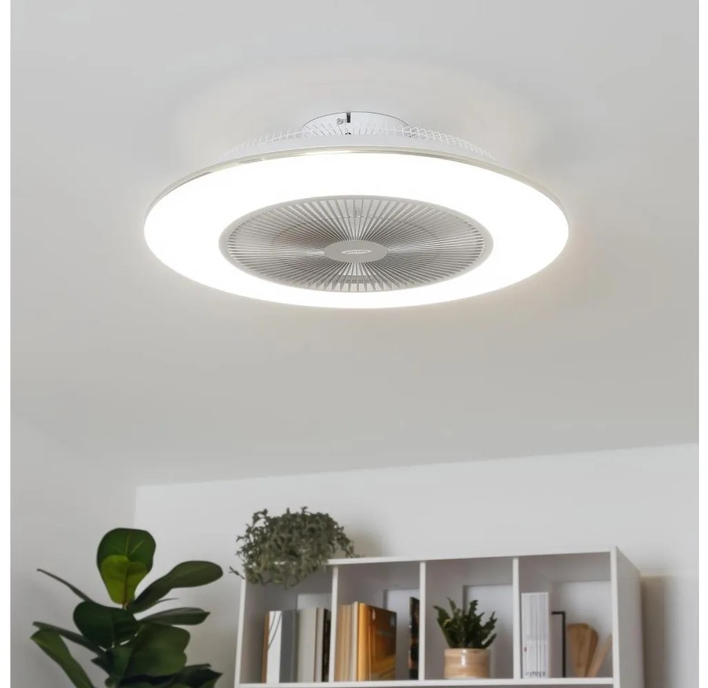 Brilagi - LED Stmívatelné svítidlo s ventilátorem AURA LED/38W/230V stříbrná +DO