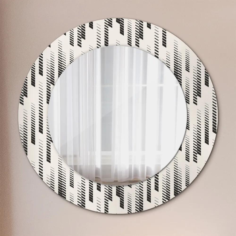 Kulaté dekorativní zrcadlo Pruhovaný vzor fi 50 cm