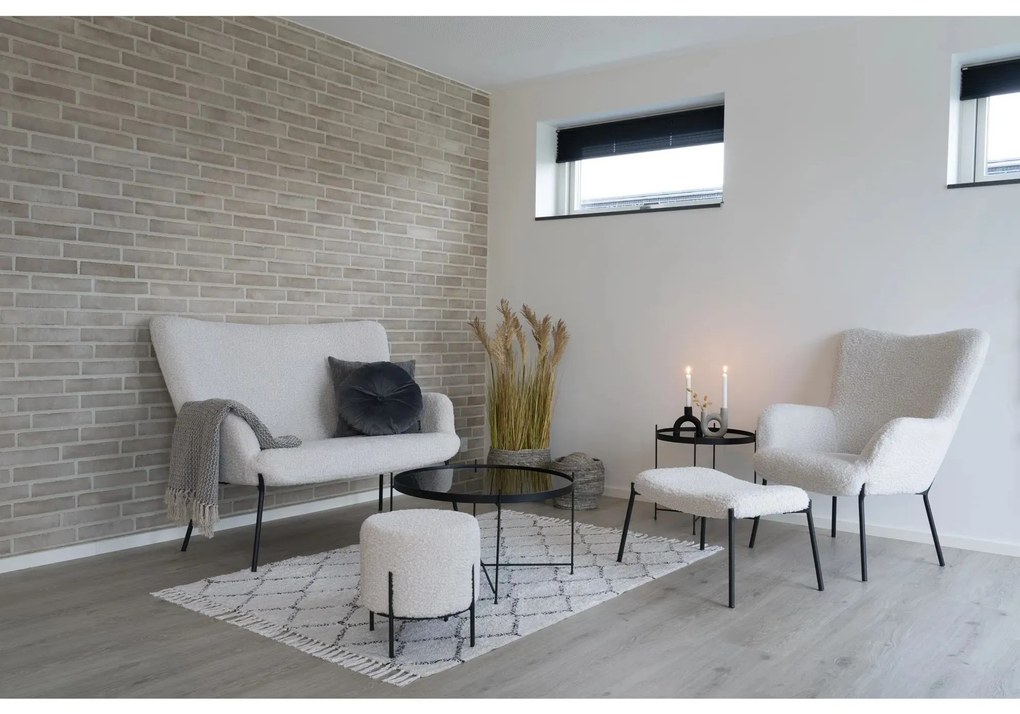 House Nordic Set křesla a podnožky GLASGOW bílý