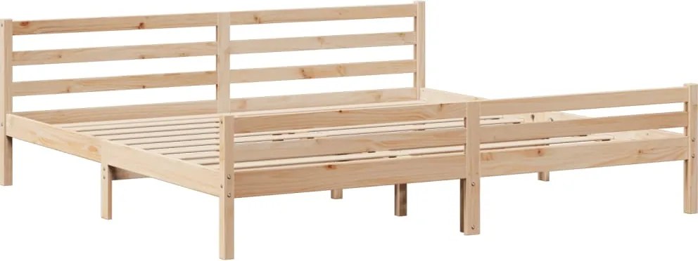 Rám postele s čelem 200 x 200 cm masivní borové dřevo 3305951