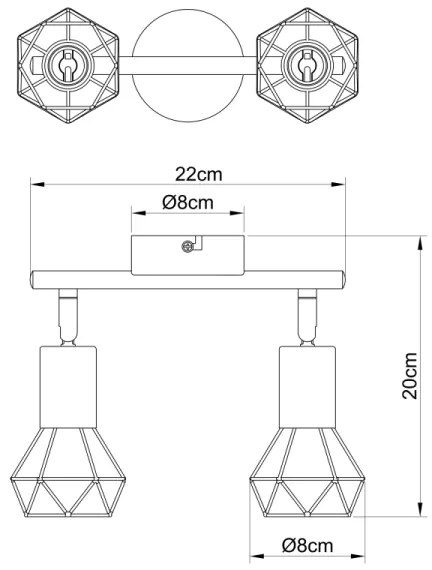 Globo 54802S-2AB - Bodové svítidlo XARA 2xE14/40W/230V