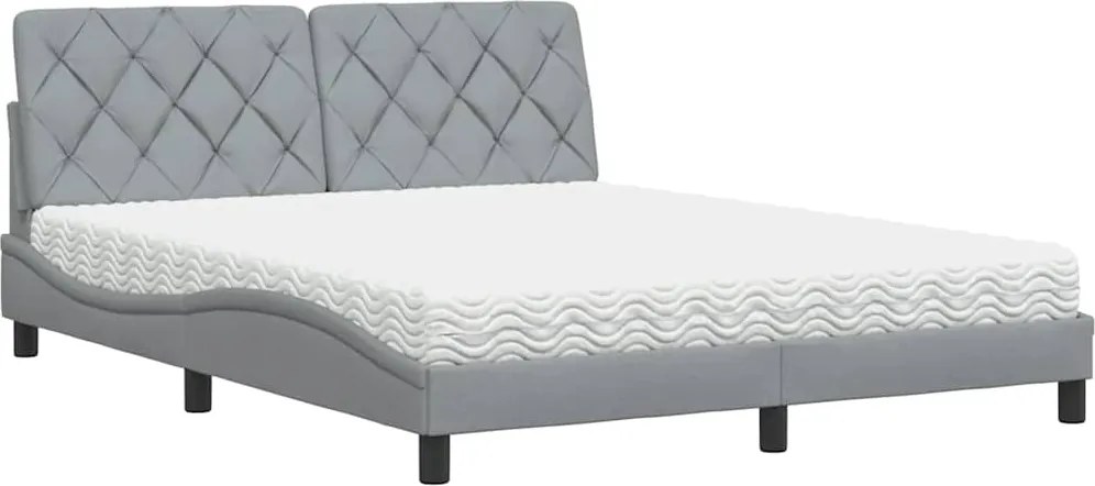 Postel s matrací světle šedá 160 x 200 cm textil 3310748