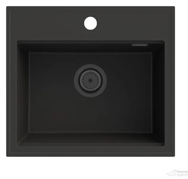 Gamma Modern 5055, 1-komorový granitový dřez 560x500x210 mm, černá, GMA-ZM-55-BK