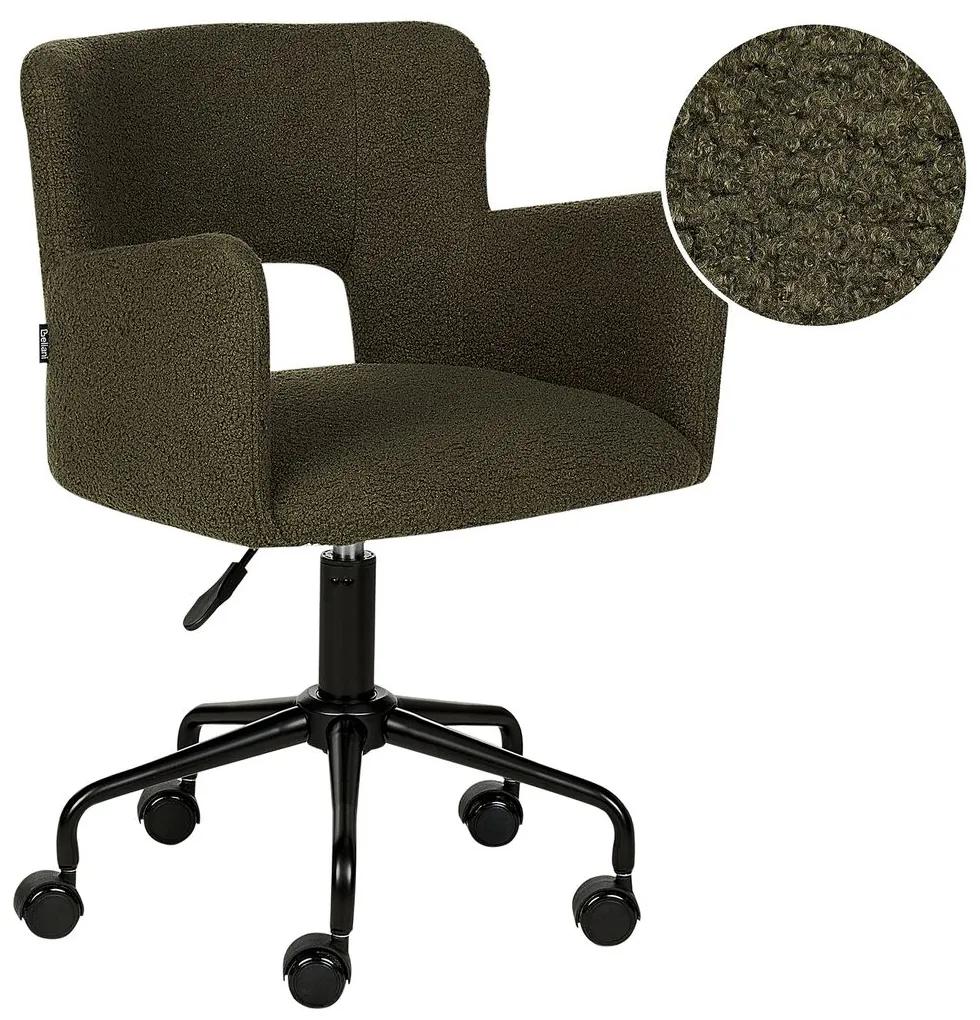 Kancelářská židle s buklé čalouněním zelená SANILAC Beliani
