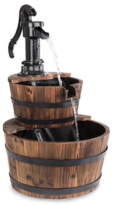 Cascada Doble, okrasná fontána, 2 patra, 12 W, 600 l/h, dřevo, hnědá