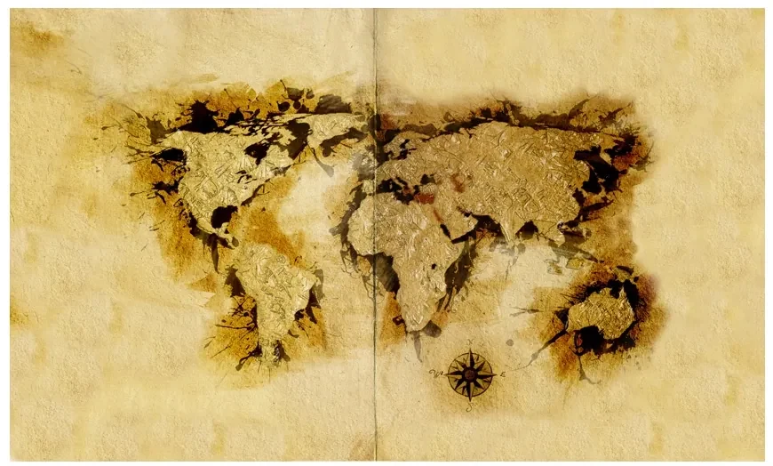 Fototapeta - Gold-diggers' map of the World | BIANO