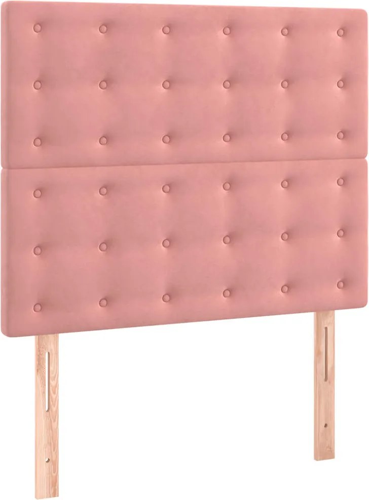 Box spring postel s matrací růžová 90x200 cm samet 3132902