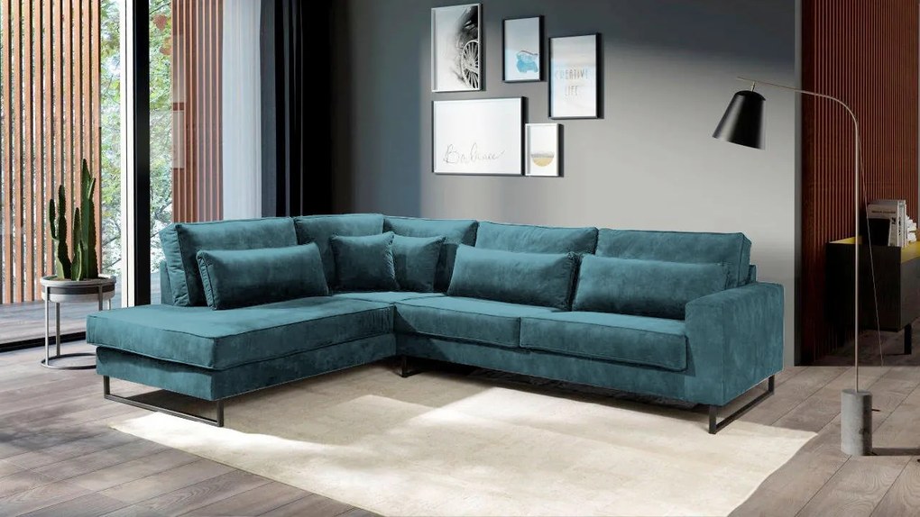 XXXLutz ROHOVÁ SEDAČKA, textil, kompozitní dřevo, modrá MID.YOU - Sedací soupravy - 000694010026