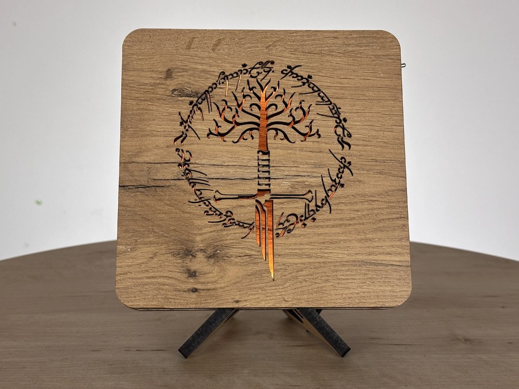 Li-Go "Symbol prstenu" lampa 19x19cm provedení povrchu: dub