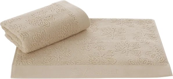 Soft Cotton Maly ručník LEAF 32 x 50 cm Béžová, 500 gr / m², Česaná prémiová bavlna 100%