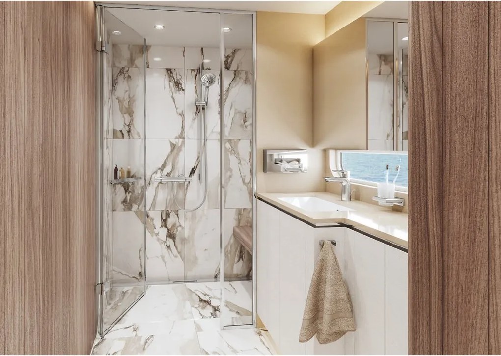 Hansgrohe AddStoris, košík do rohu, chromová, HAN-41741000