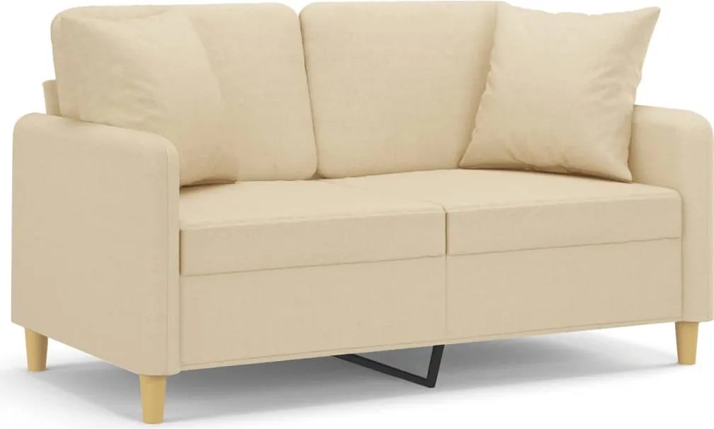 2místná pohovka s polštáři krémová 120 cm textil 3200903