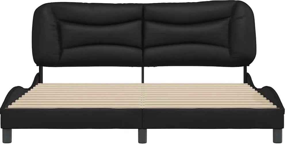 Rám postele bez matrace Hvar černý 180x200 cm umělá kůže 3208016
