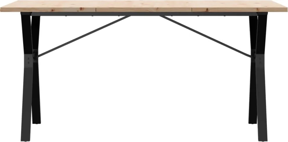 Jídelní stůl s Y rámem 140 x 80 x 75,5 cm borové dřevo a ocel 3282786