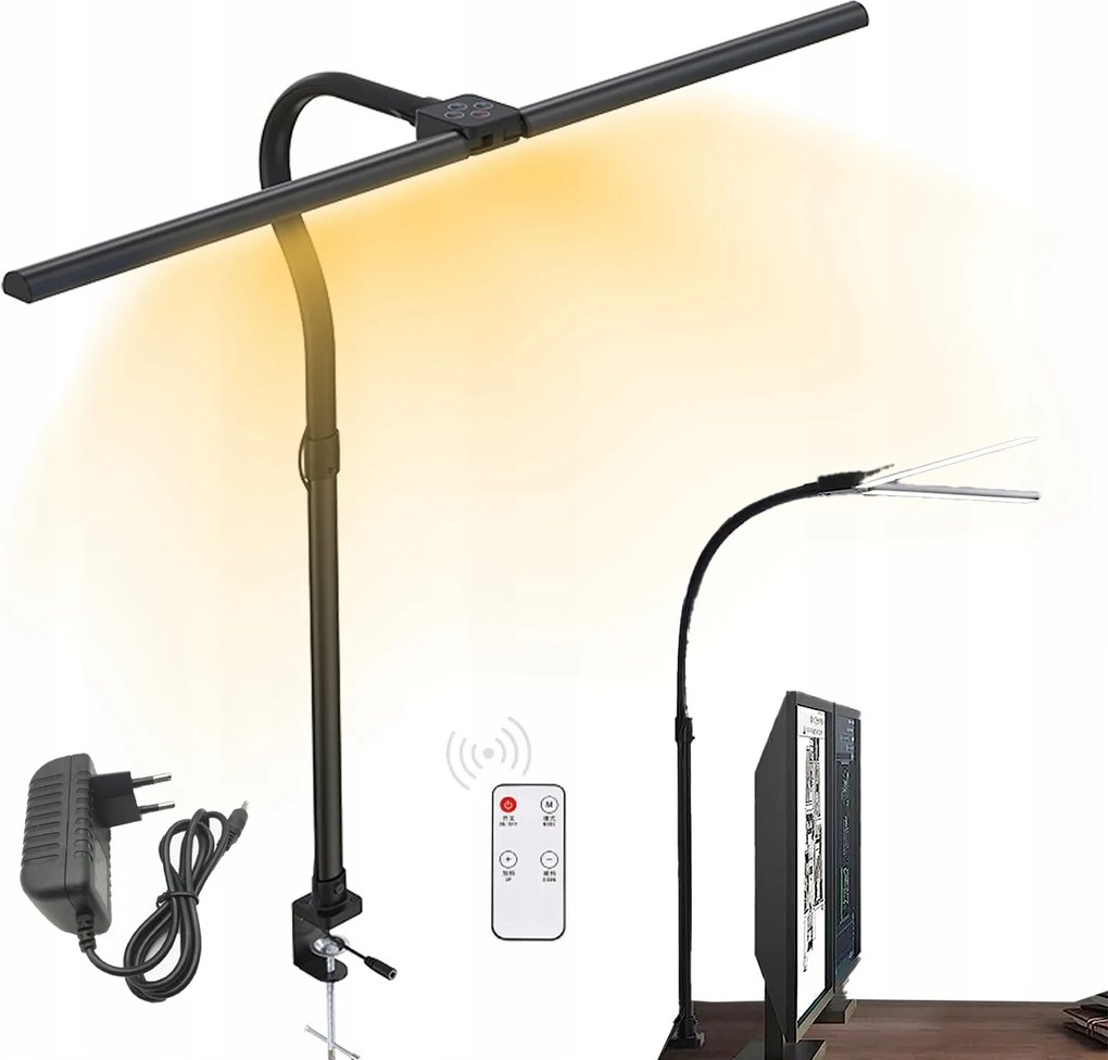 Lampa S Klipem Se Dvěma Hlavami 24W Led 360° Regulace S Dálkovým Ovládáním 1000LM