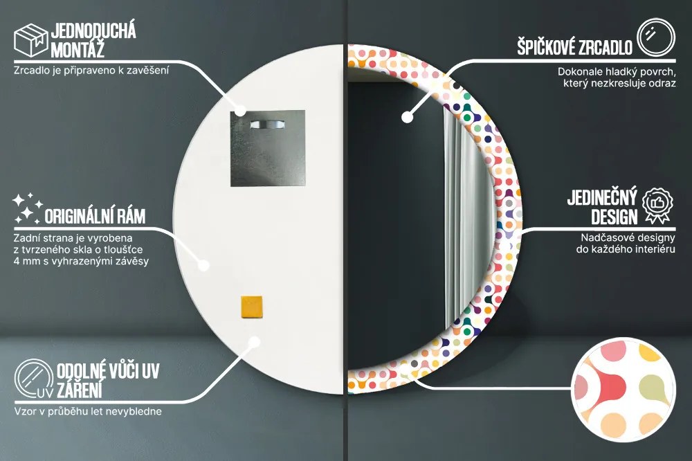 Kulaté dekorativní zrcadlo Bezproblémové vícenásobné fi 100 cm