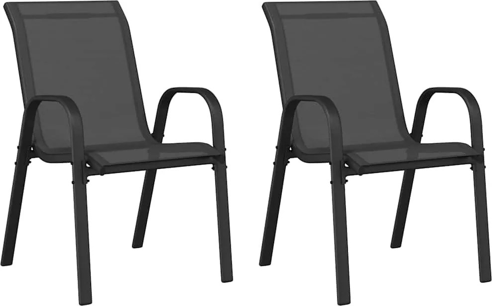 Stohovatelné zahradní židle 2 ks černé textilenová tkanina 318777