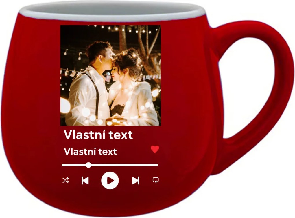 Personalizovaný keramický buclatý hrneček s motivem přehrávače