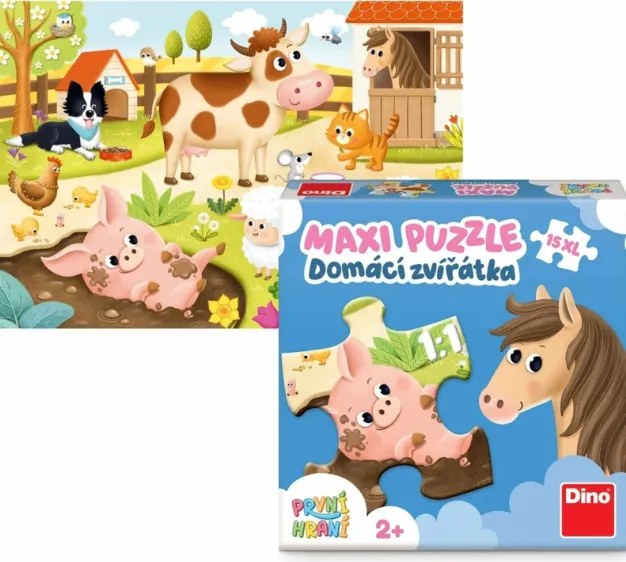 Dino První hraní Domácí zvířátka maxi puzzle 15 dílků