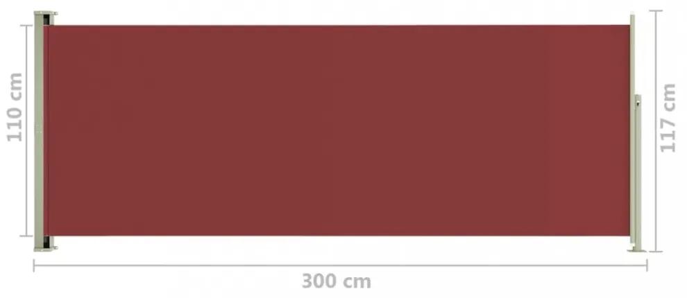 Zatahovací boční markýza 117x300 cm Dekorhome Hnědá